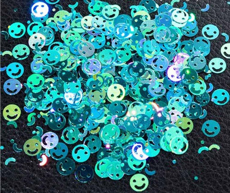 Smiley Face Emoji Aqua Holographic 5ml Pack – Smileys Glitter Store