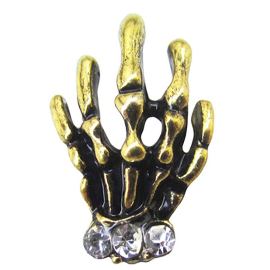 Skeleton Hand Nail Art Charms Antique Gold With Crystals x 1 Piece ...