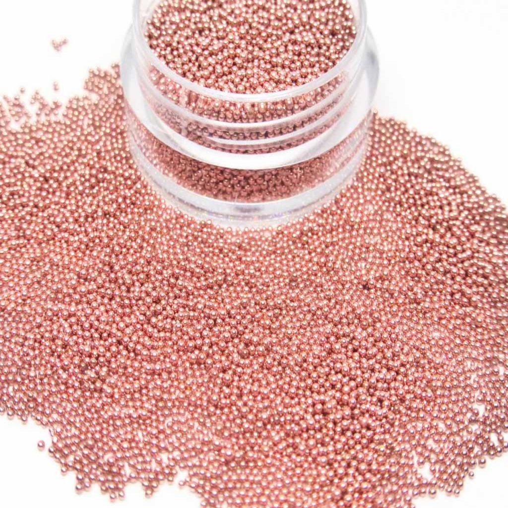 Rose Gold Caviar Beads 0.6mm – 0.8mm Size – Smileys Glitter Store