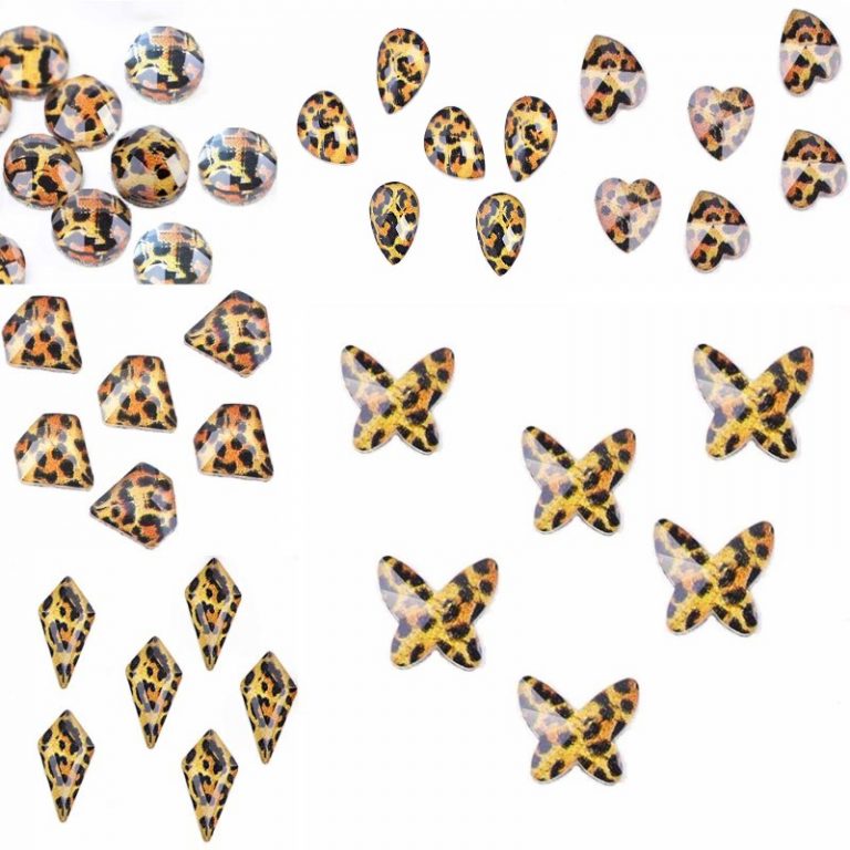 Leopard Print Glass Rhinestones 6 Design Choices – Smileys Glitter Store