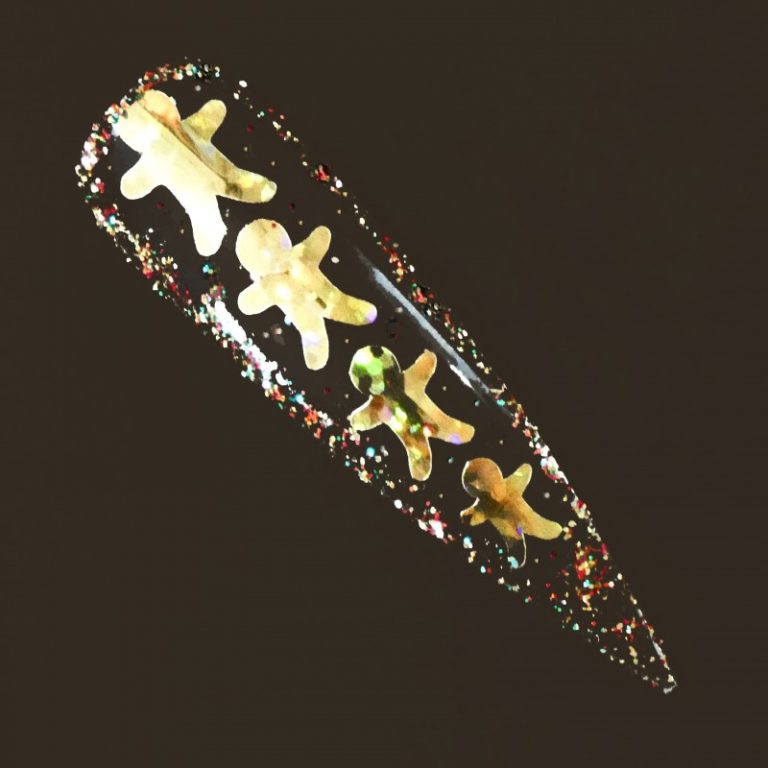 Gingerbread Man Gold Holographic Vinyl Stickers 61 Per Sheet – Smileys ...