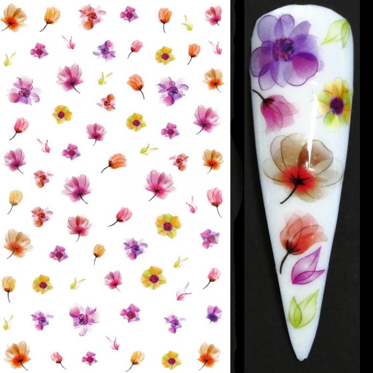 Flower Nail Art Stickers Design 021 – Smileys Glitter Store