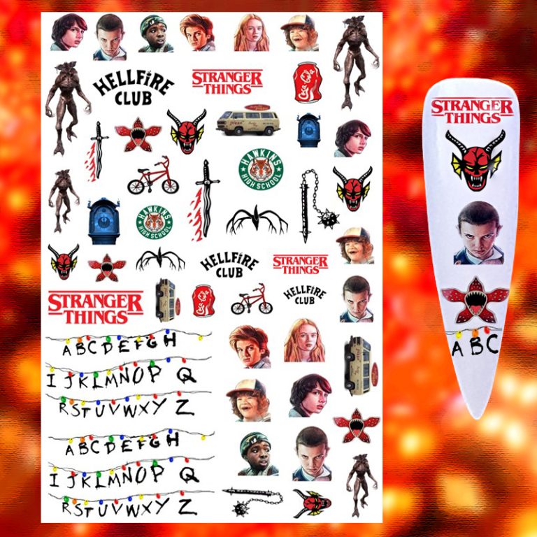 Stranger Things Nail Art Water Decals Stranger Things Water Slide Nail ...