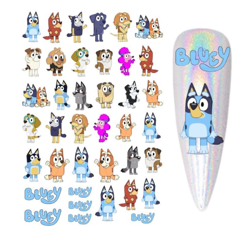 Bluey Water Slide Nail Art Decals – Smileys Glitter Store