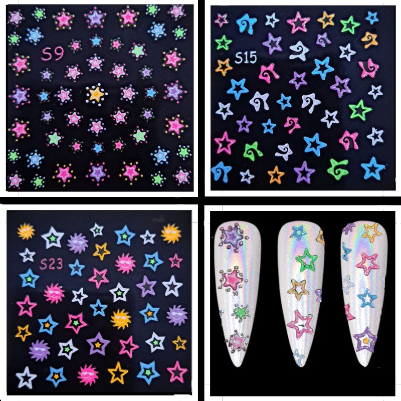 Star nail art stickers store