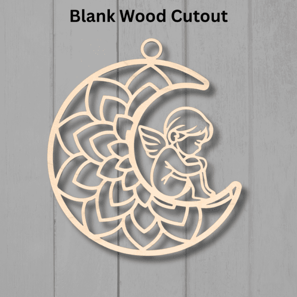 Baby Angel Resin Art Templates Angel Wood Cut Outs Half Moon Suncatcher ...