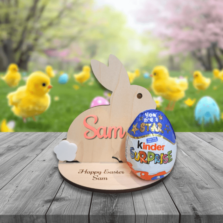 Personalised Easter Bunny Kinder Egg Holders, Personalised Easter Egg ...