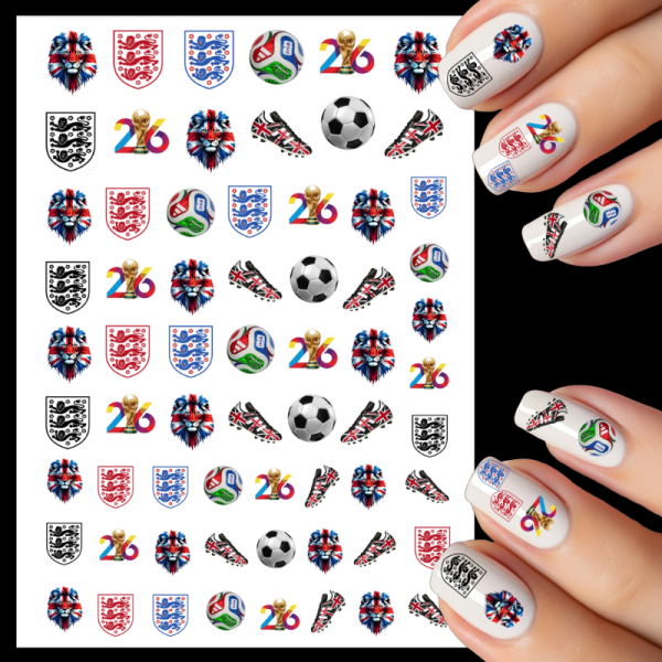 England Football Decals, England Badge Water Slide Decals, 3 Lions ...